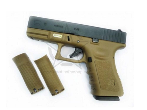 WE G19 Rail Steel Silde GBB Airsoft Pistol Dark Earth Frame : Airsoft ...